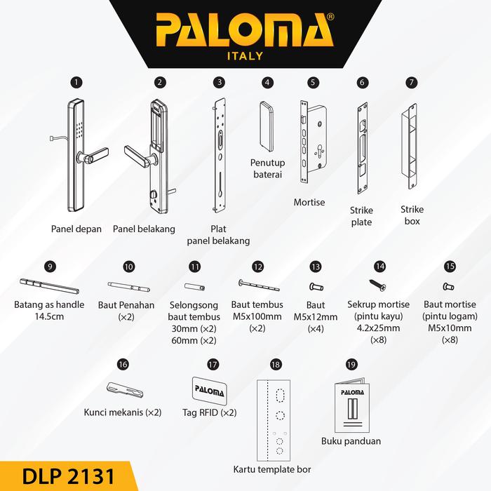PALOMA Digital Lock Smart Home Kunci Pintu Door Handle Pintar DLP 21 ...