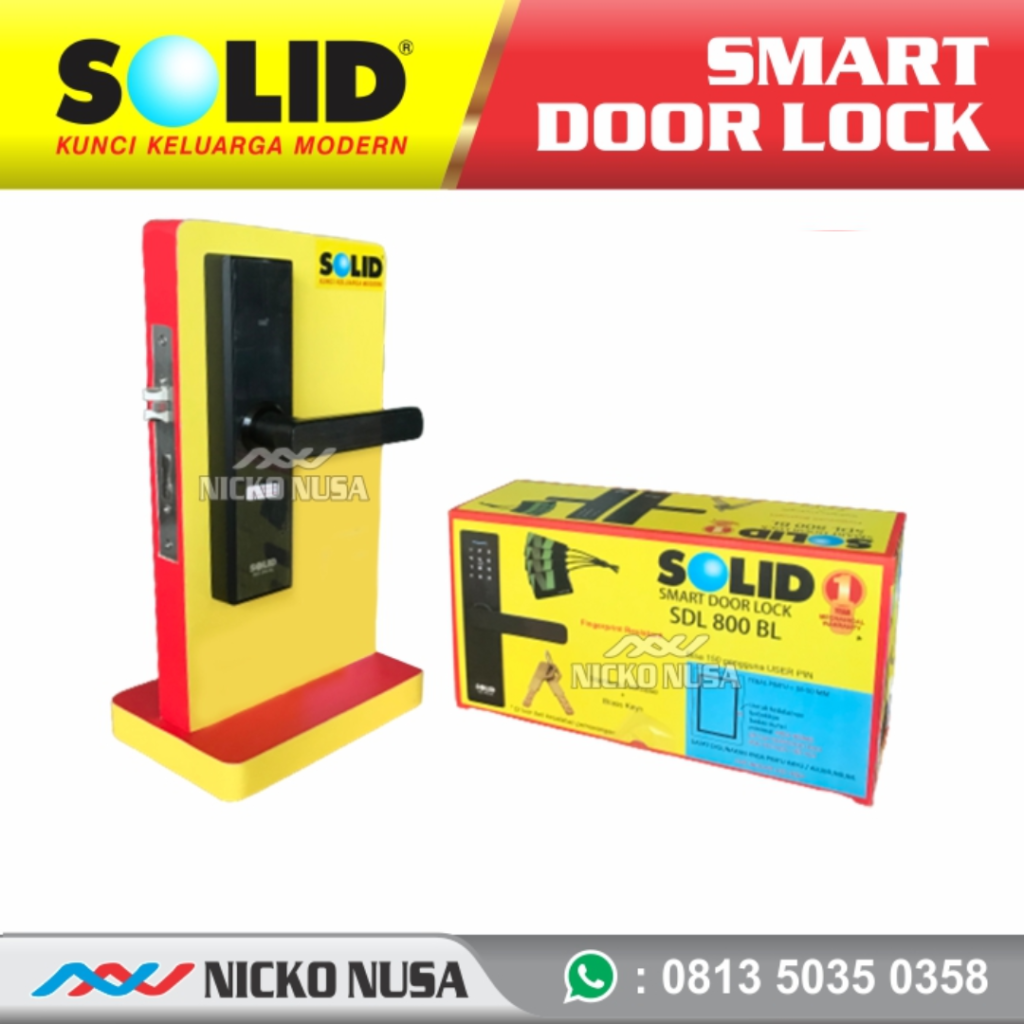 Kunci Elektronik SOLID SDL 800 BL Smart Door Lock Electronic Lock