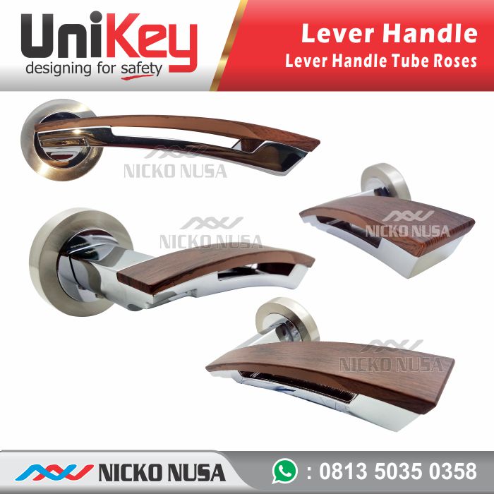Handle Roses Set UNIKEY 259.18 CP/WOOD (Handle Roses+Body+Cylinder ...