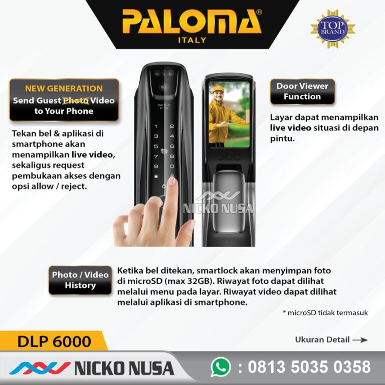 PALOMA DLP 6000 Smart Digital Lock with Face Recognition